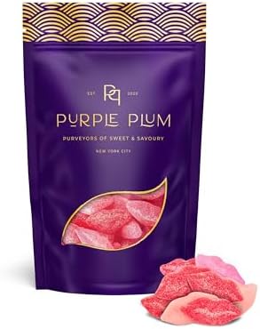 Amazon.com : Purple Plum Sour Pucker Lip Gummies | Sugar Coated Fruity ...