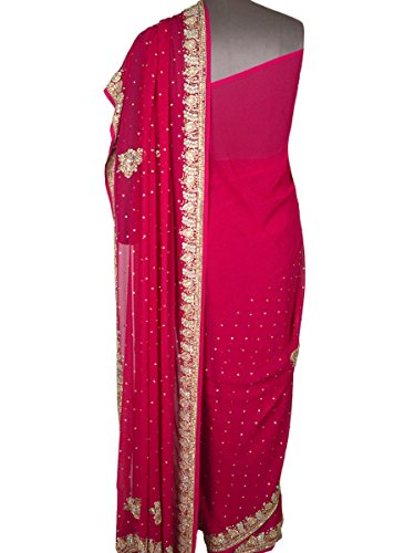 Shopatplaces Hand Crafted Zardozi Work Saree From Lucknow In Pink ...