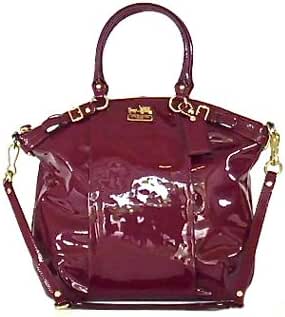 Coach Patent Leather Lindsey Satchel Bag Purse Tote 18627 Orchid ...
