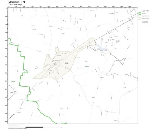ZIP Code Wall Map of Morrison, TN ZIP Code Map Not Laminated: Amazon ...