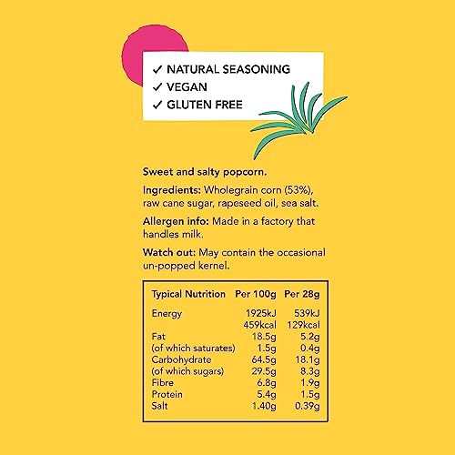 PROPERCORN Sweet & Salty Popcorn, Natural Sea Salt and Demerara Sugar ...