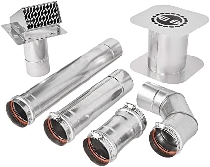 CAMPLUX 3" Horizontal Stainless Steel Vent Pipe Kit for Indoor Gas ...