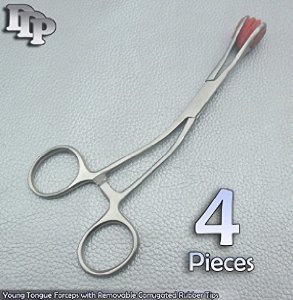 Amazon.com: 4 Pieces of Young Tongue Forceps with Removable Corrugated ...