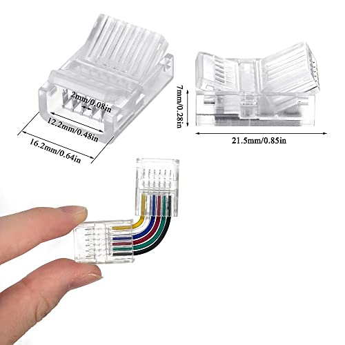 YUTOKEER LED Connector – 6-Pin RGBCCT 12mm LED Strip to Strip ...
