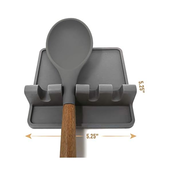 Silicone Utensil Rest with Drip Pad for Multiple Utensils, Heat ...