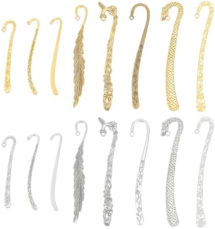 Amazon.com: UNICRAFTALE 16pcs Mixed Style Alloy Bookmarks Stripe Hook ...