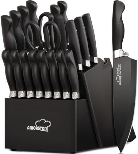 Amazon.com: Knife Set, Astercook 15 Pcs Triple Rivet Kitchen Knife Set ...