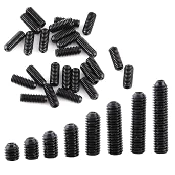 M3 Black Carbon Steel Socket Set Screws, Cup Point Grub Set 200pcs with ...