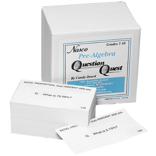 Amazon.com: Nasco TB18441T Pre-Algebra Question Quest Card Set, Grades ...