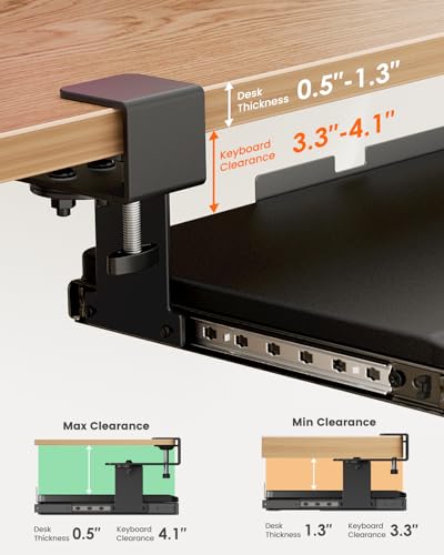 Snapklik.com : ErGear Keyboard Tray Under Desk, Corner Keyboard Tray
