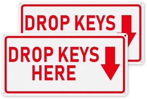 Amazon.com : YIKIADA Drop Keys Here Sign 12 × 6 Inches Aluminum Self ...