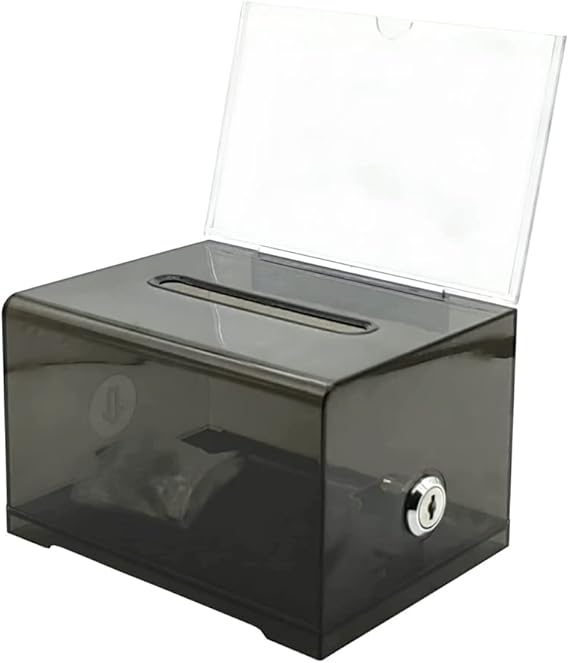 Acrylic Donation Ballot Box with Lock - Secure Suggestion Box Perfect ...