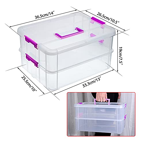 Snapklik.com : BTSKY 2 Layer Stack & Carry Box, Plastic Multipurpose ...
