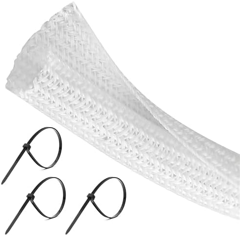 Amazon.com: Cable Management Sleeve, 10ft - 1/4 inch White Cable Sleeve ...