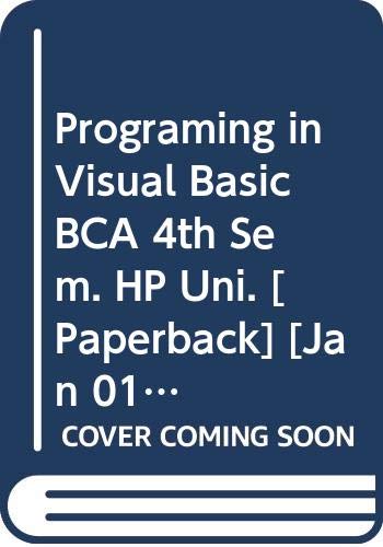 Programing in Visual Basic BCA 4th Sem. HP Uni. : Amazon.in: Books