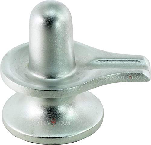 Buy Shivoham Energized Parad Metal Mercury Shivling (Silver, 9 cm, 500 ...