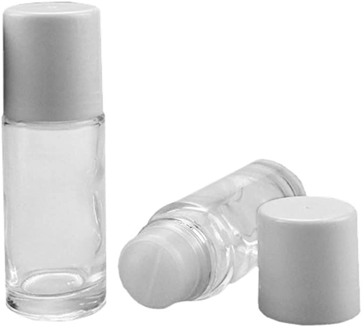 Amazon.com: 2Pcs 30ml/1oz Clear Glass Deodorant Roller Bottle with ...