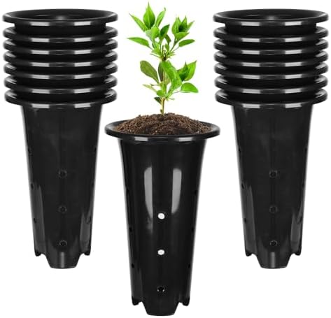 Amazon.com: tchrules 15pcs Plastic Deep Plant Nursery Pots,8.66”Tall ...