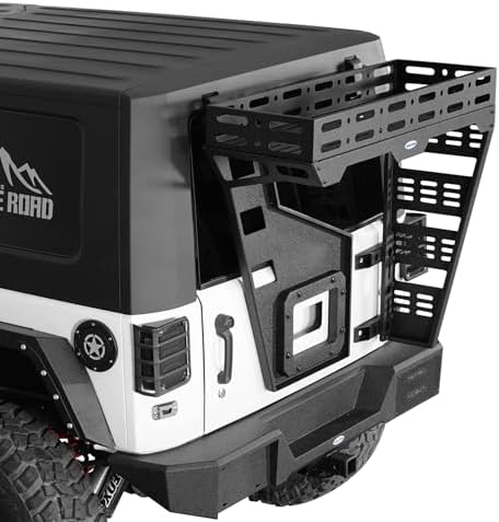 Amazon.com: Hooke Road JK Tailgate Cargo Rack Storage Basket for 2007 ...