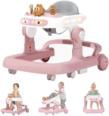 Amazon.com : Elephtt-baby Baby Walker, Foldable with Wheels, LED Light ...
