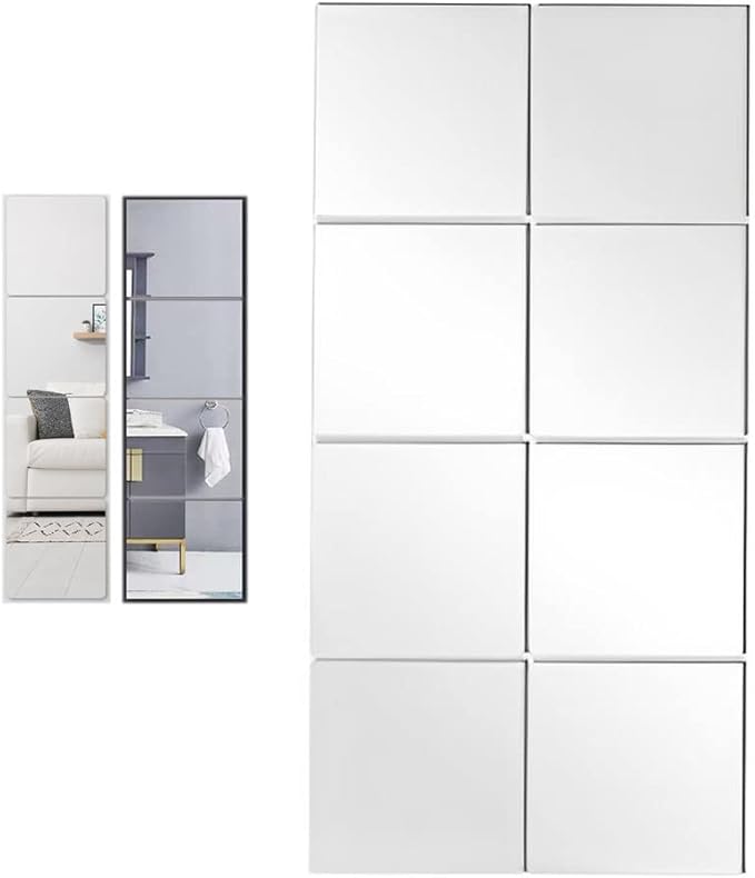 Amazon.co.jp: Natiform 【8枚セット】どこでも貼れる 割れない鏡 全身鏡 姿見鏡 壁掛け ミラー 浴室 : ホーム＆キッチン