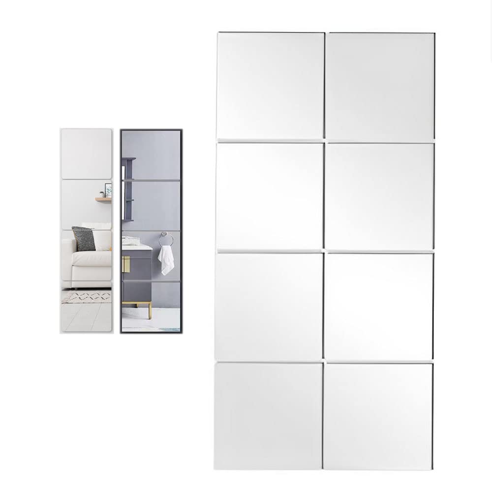 Amazon.co.jp: Natiform 【8枚セット】どこでも貼れる 割れない鏡 全身鏡 姿見鏡 壁掛け ミラー 浴室 : ホーム＆キッチン