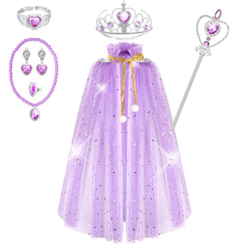 Snapklik.com : Fedio Princess Cape Set 7 Pieces Girls Princess Cloak