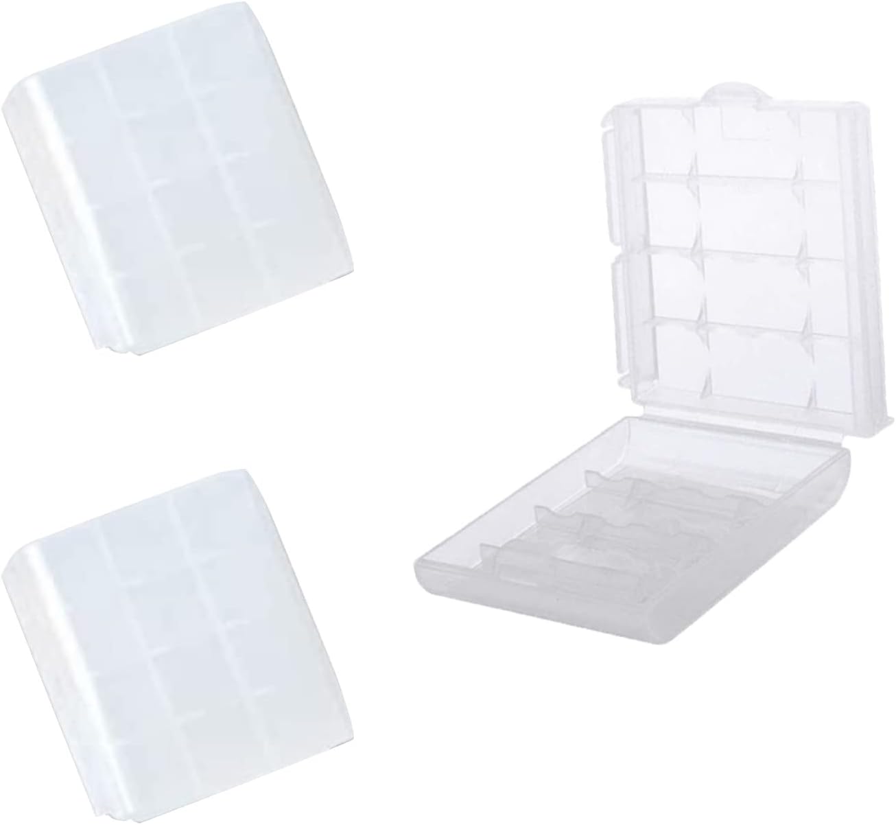 3Pcs AA/AAA Cell Battery Storage Case Holder Box,Plastic Battery Case ...