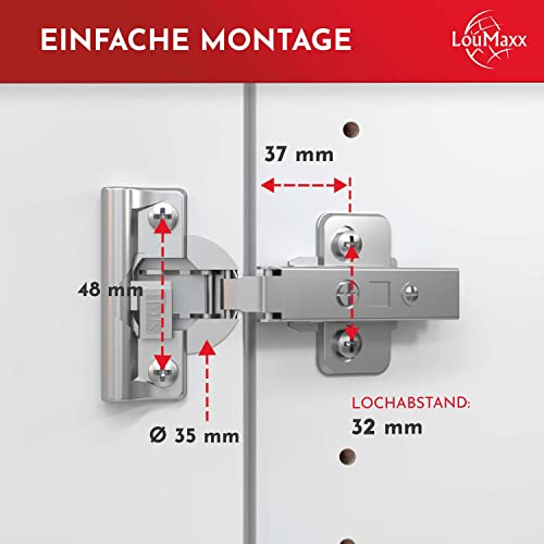 LouMaxx Softclose Hinge with Integrated Damping – Set of 2 Hinges ...