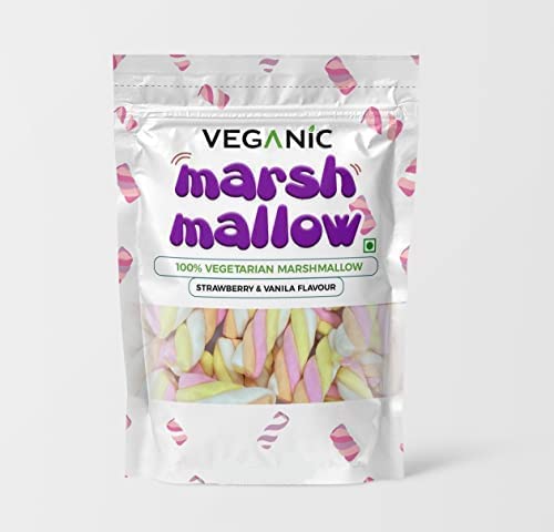 Veganic Marshmallows Twisted Shape Pure Veg- 100gm (50 Pieces ...