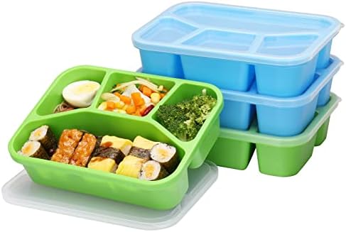 Amazon.com: Meal Prep Containers Reusable - 4 Pack Bento Lunch Box, 4 ...