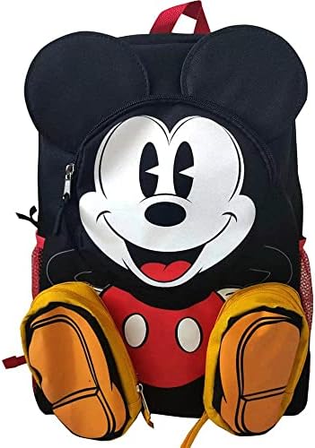 Amazon.com | Disney Mickey Mouse Backpack Front Body 16" with 3-Zipper ...