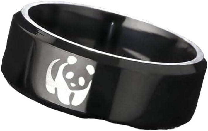 Moredear 8Mm Titanium Ring For Men Amd Women Panda Ring|Amazon.com