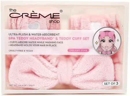 Amazon.com : The Crème Shop Spa Teddy Headyband & Teddy Cuff Set, Spa ...