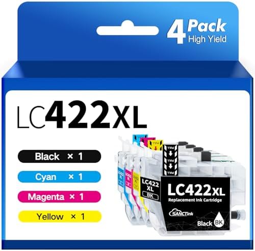 LC422XL LC422 Lot de 4 cartouches d'encre à pigment compatibles avec ...