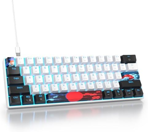 Ussixchare 60 Percent Gaming Keyboard 61 Keys Mechanical Keyboard Ultra ...