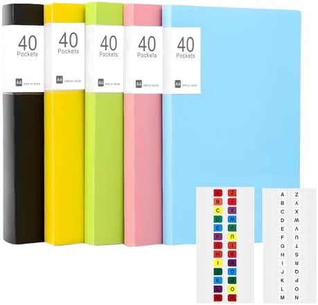 Smarpau 5PCS A4 Display Book, 30 Pockets A4 Display Folders with ...