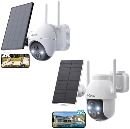 Amazon.com : ieGeek Security Cameras Wireless Outdoor, 2K Solar WiFi ...