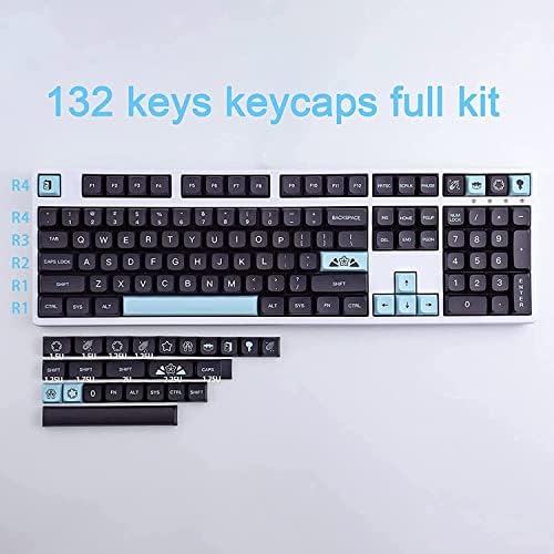 Black Print Keycaps Set, Mechanical Keyboard Keycaps Set, XDA MX 120 ...