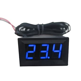 DIGITEN DC12V Blue Digital LED Thermometer 2m Sensor Probe -50~110C ...