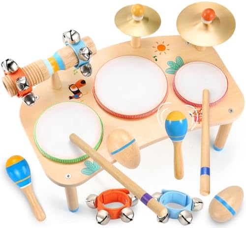Amazon.com: WINGYZ 11-in-1 Kids Drum Set – Montessori Baby Musical Toys ...