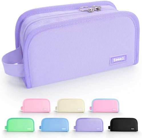 Amazon.com: Sooez Big Capacity Pencil Case, Extra Large Pencil Pouch ...