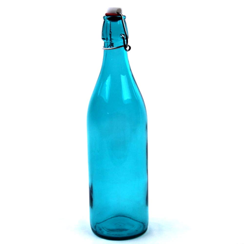 Amazon.com: Bormioli Rocco Giara Sky Blue Glass Bottle With Stopper 33 ...