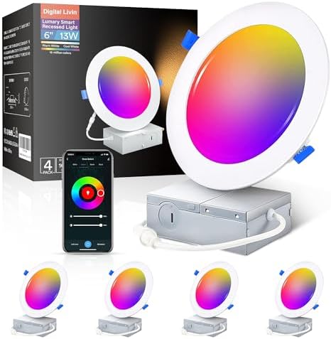 Digital Livin Smart Recessed Lighting: 4 inch 4 Pack WiFi Enabled ...