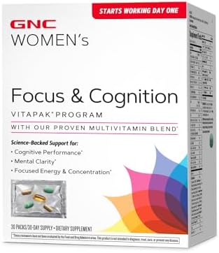 Amazon.com: GNC Women's Focus & Cognition Vitapak Program (30 Servings ...