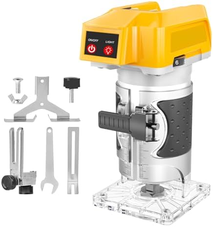 Cordless Electric Hand Palm Router Tool Compatible with Dewalt Battery ...