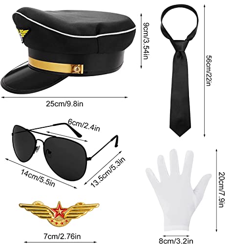 Airline Pilot Captain Costume Kit Pilot Dress up Accessory Set with ...