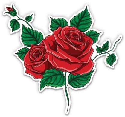 Amazon.com: Red Roses - 3" Vinyl Sticker - for Car Laptop I-Pad Phone ...