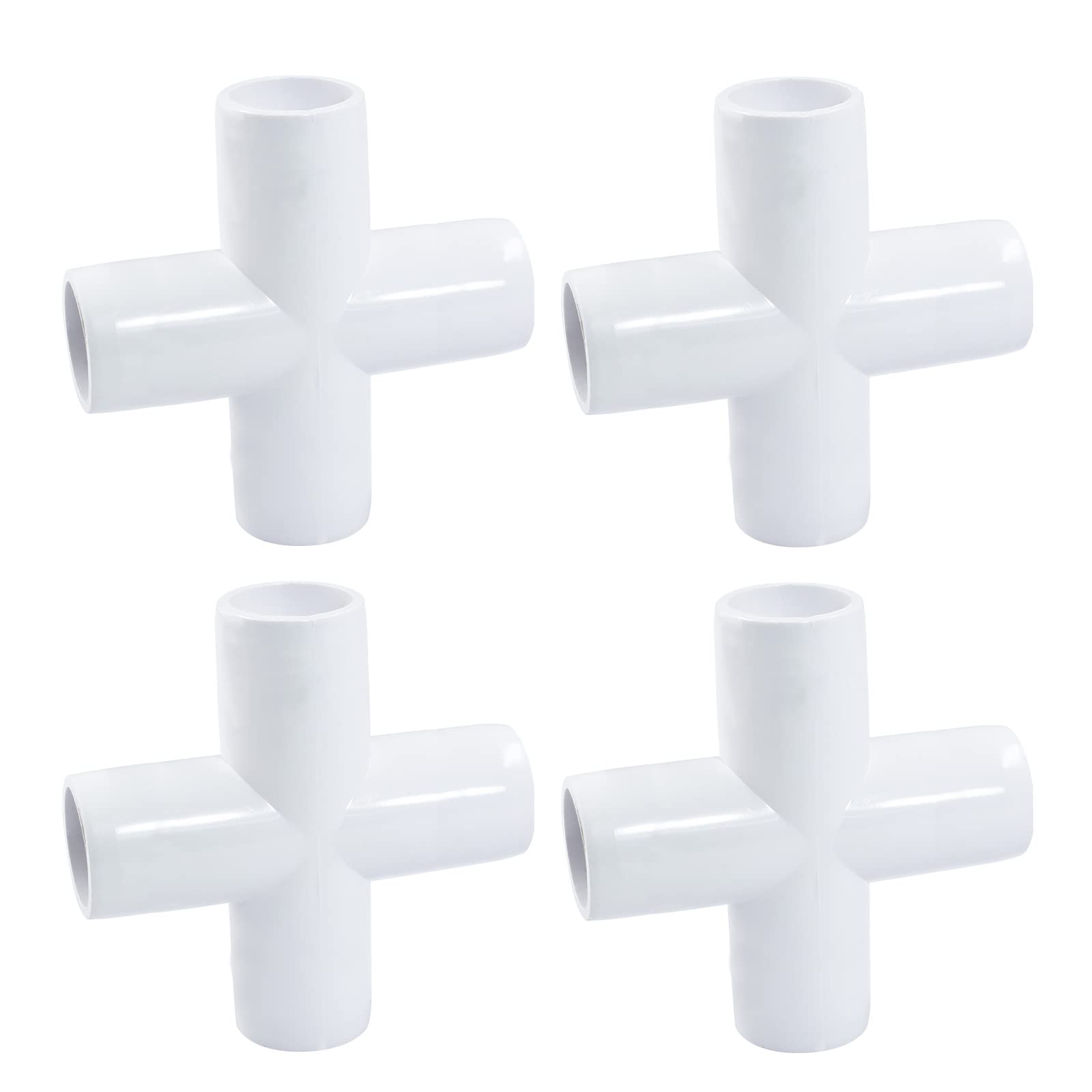 Amazon.com: Bivethoi 4 Pack 4 Way Cross PVC Fitting 3/4", White Fitting ...