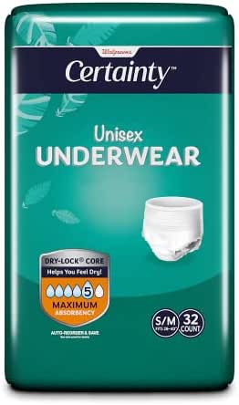 Amazon.com: Walgreens Certainty Unisex Underwear, Small/Medium, Maximum ...